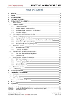 Asbestos Management Plan - Beyond Your Horizon - Resource Centre