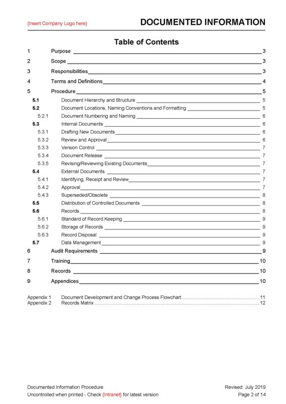 Documented Information Procedure - Beyond Your Horizon - Resource Centre