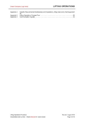 Lifting Operations Procedure Sample - Beyond Your Horizon - Resource Centre