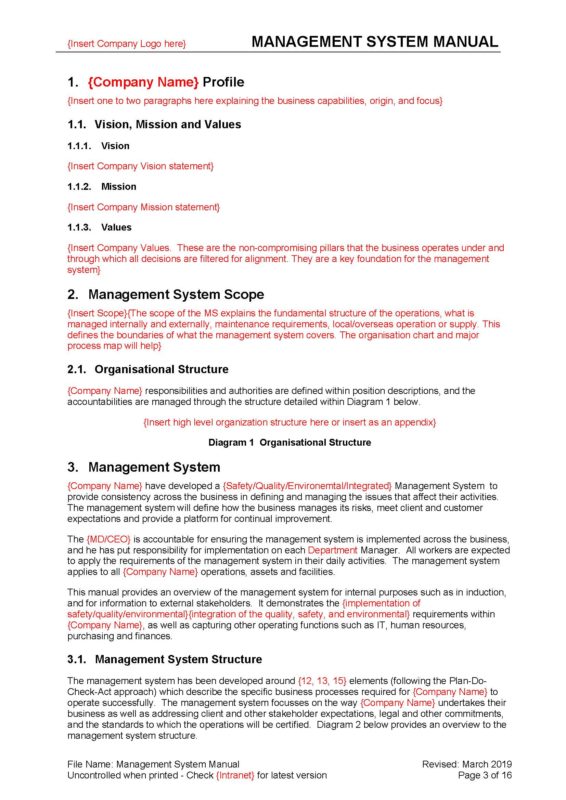 Management System Manual Sample - Beyond Your Horizon - Resource Centre