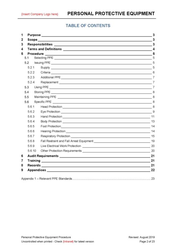 Personal Protective Equipment Procedure - Beyond Your Horizon ...