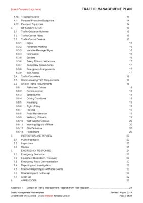 Traffic Management Plan Template - Beyond Your Horizon - Resource Centre