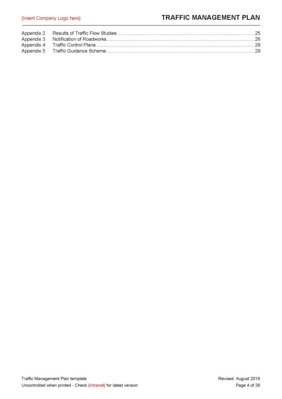 Traffic Management Plan Template - Beyond Your Horizon - Resource Centre